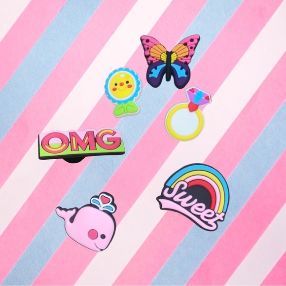 Accessories | Girly Croc Charm Bundle Set Butterfly Croc Charm Pink ...